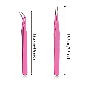 Nail Tweezer for Nail Art Tweezer for Stickers Nail Art Tools Nail Decal Tweezers for Nail Stickers Cuticle Rhinestone tweezers Rhinestone Picker Tool Nail Tweezers Placer Nail Design Tweezers 2pcs
