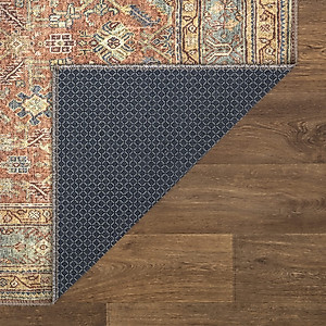 Bloom Rugs Washable Non-Slip 8' x 10' Rug - Terracotta/Mustard Traditional Area Rug for Living Room, Bedroom, Dining Room, and Kitchen - Exact size: 8' x 10'