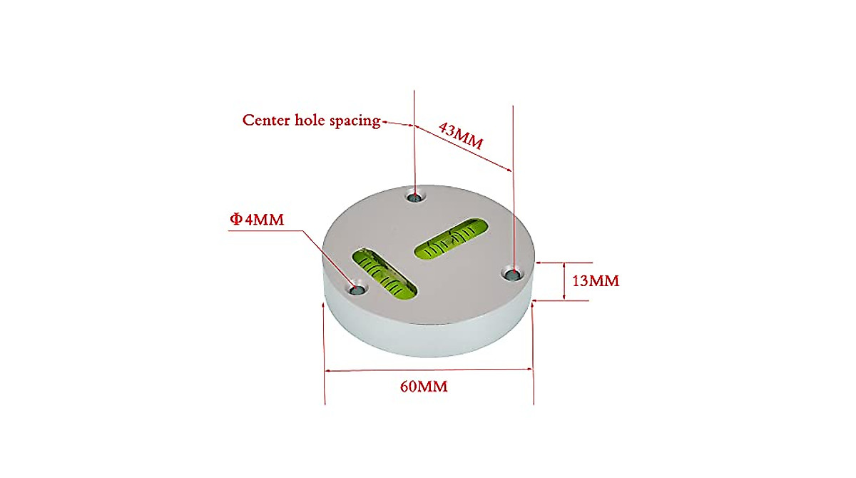 Metal T-Type Two-Way Level Instrument - 60mm Diameter