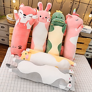 MIAOHAHA Lovely Plush Bunny Rabbit Toy, Long Pink Rabbit Stuffed Animal Pillow Kids Plush Toy Pillow Gift for Kids and Girls (Rabbit, 90cm/35.4in)