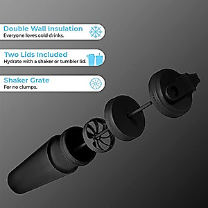 HydroJug Shaker Cup 24oz - Perfect For Protein Shakes, Pre-Workout Drinks, Iced Coffee - Easy Blending, Double Insulated, Cup Holder Compatible, BPA Free - Keeps Temp For Hours