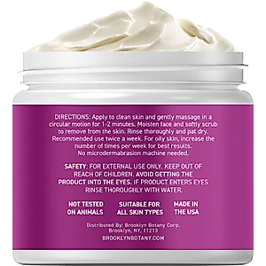 Brooklyn Botany Microdermabrasion Facial Scrub 2.5 oz – Exfoliating Face Scrub for Tightening and Brightening Skin - Face Exfoliator for Acne Scars, Wrinkles, Fine Lines and Aging Spots