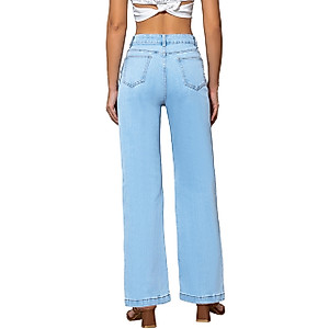 ETTELO Womens Jeans High Waisted Straight Leg Loose Stretchy Lightweight Tummy Control Trendy Jeans for Women 2025