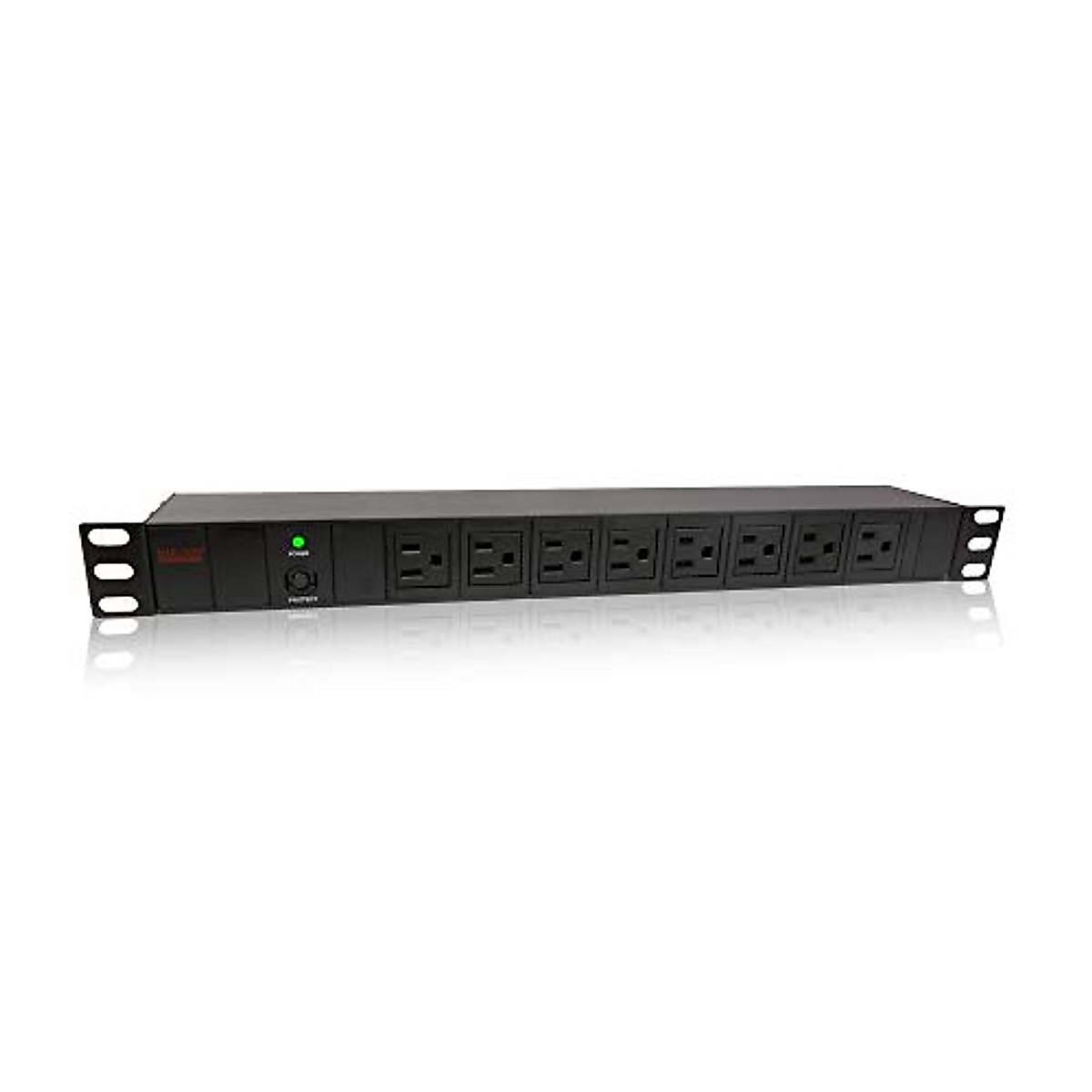 Maruson Basic PDU, 8 5-15R Outlets, 120V / 15A, 5-15P, 19" 1U Horizontal Rackmount Power Distribution Unit, 10 ft Cord, UL Certified & RoHS Compliant, for Server Racks and Networking, PDU-R1508