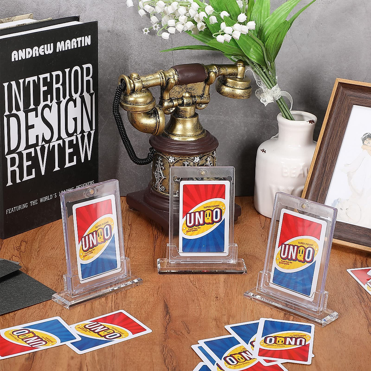 3 Pack Magnetic Card Holders for Trading Cards Protector, 35 pt Baseball Card Protector, Acrylic Hard Cards Sleeves Case for Baseball Football Sports Game Card Storage and Display (Transparent Blue)