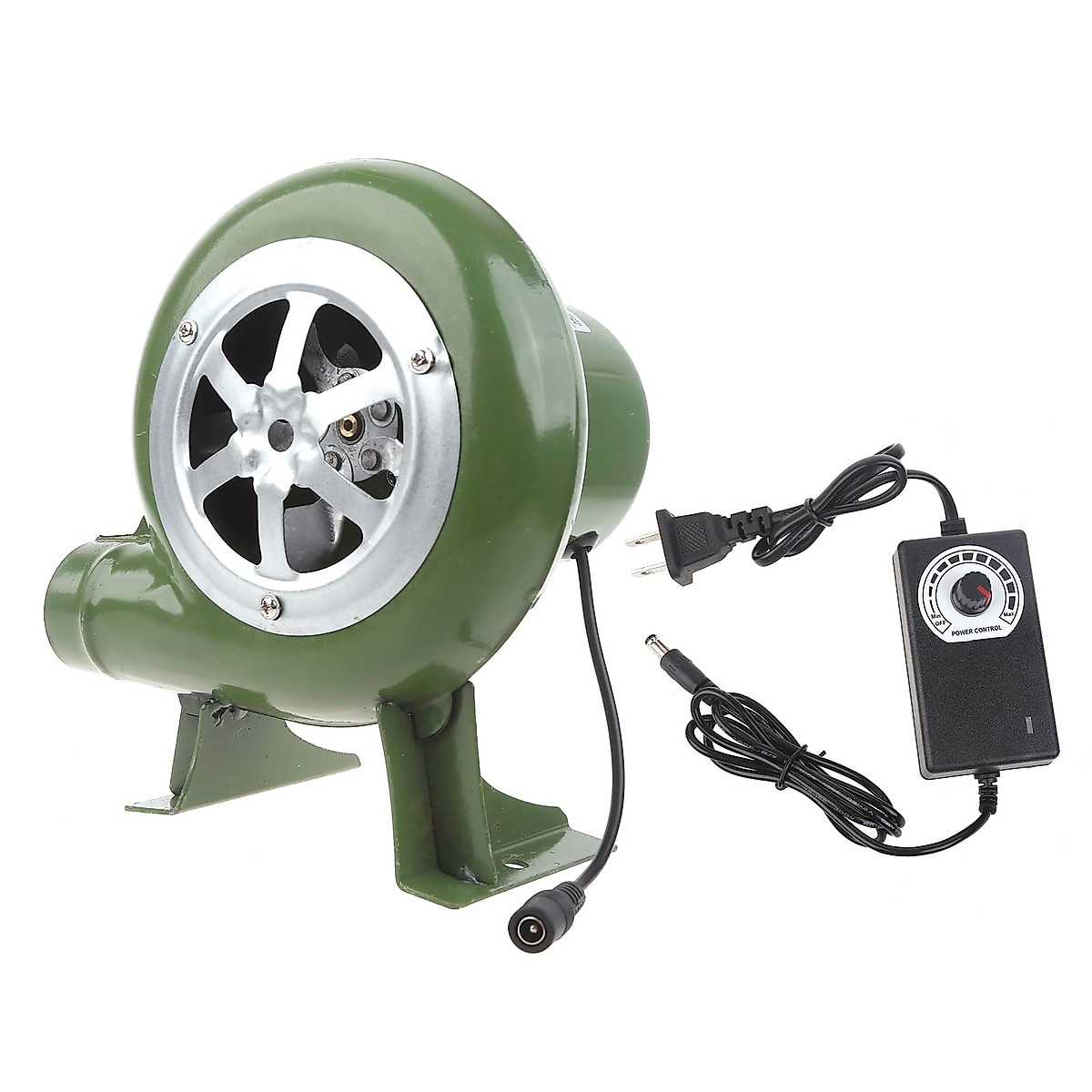 QUETHEDS Electric Blower Fan BBQ Fan 100v 220v Suitable For Barbecue Mini Blacksmith Forges Blower With Speed Adapter AC100-240V BBQ Blower 200w Mini Blacksmith Forges Blower With Duct Portable (80W)