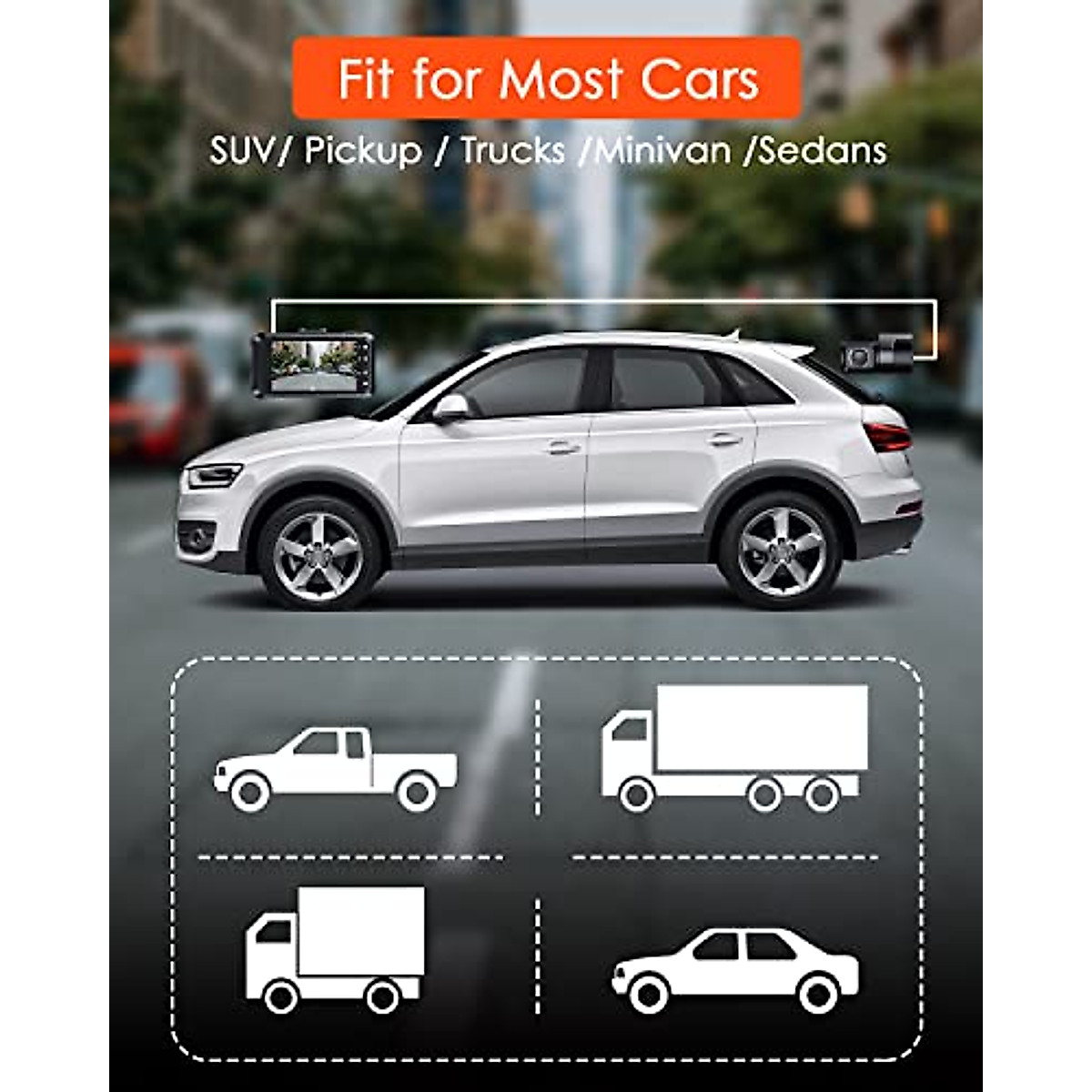 Vantrue 29.ft Rear Camera Cable for N4, X4S Dash Cam, Compatible with SUV/ Pickup/Trucks/Minivan/Sedans/Trailers