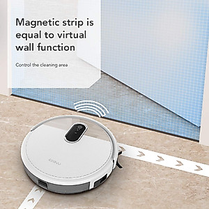 Robotic Vacuum Cleaner, Floor Robot Vacuum, Strong Suction, Super Thin and Quiet, Robot Vacuum Mapping, Cleans Pet Fur, Hard Floor to Carpet (White)