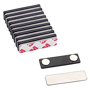 DIY Name Badges, Wisdompro 10 Set White Printable Blank PVC Badges (3.38 x 2.13 Inch) with Magnetic Name Tag for Jacket, Lapel,or Shirt - No Holes in Your Fine Jackets or Shirts