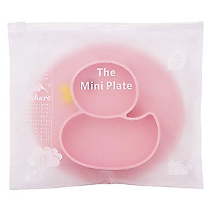 Baby Divided Plate Silicone 2 Set- Portable Non Slip Child Feeding Plate for Children Babies and Kids BPA Free Baby Dinner Plate Microwave Dishwasher Safe