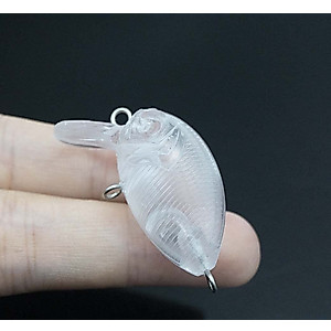 ABS 10PCS Unpainted Fishing Blanks Crankbait 4cm 3g topwater Artificial Bait Fishing Lures Blank Minnowbait Hard unpainted Artificial Bait Bodies DIY Fishing Tackle Spoons with Free Eye