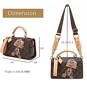 MESSGAIL Top Handle Satchel for Women Classic Shoulder Bag Designer Pochette with Wide Adjustable Strap