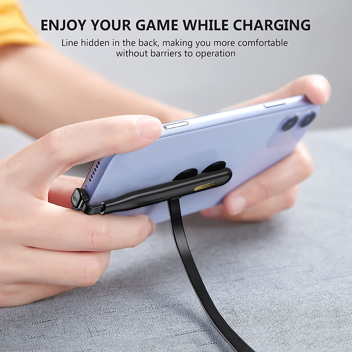 Lenink 180 Degree USB C Cable Compatible with Samsung S10, S9, S8, Charging Cable Type C Fast Charge Gaming Cable with Double Suction Cups (1.2m / 3.9ft)