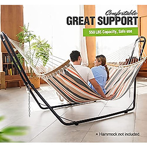 2 Person Steel Hammock Stand 550 lb Capacity, Portable Hammock Frame Stand Heavy Duty for 9 to 14Feet Hammocks, Carry Bag Included