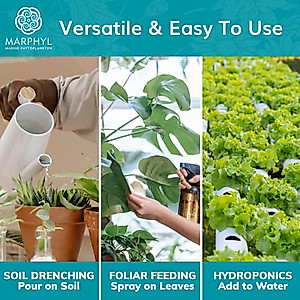 MARPHYL Organic Liquid Fertilizer - Liquid Plant Food - All-Purpose, Nutrient-Rich Lawn Fertilizer & Soil Enhancer for House Plants, Flowers, Vegetables Succulents Bamboo, Hydroponics Plant Fertilizer