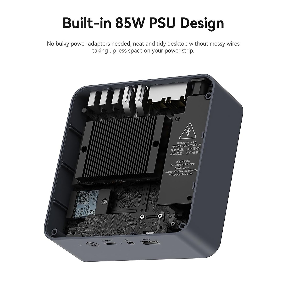 Beelink EQi12 Mini PC, Intel Core 1220P (up to 4.4GHz) 10C/12T, Mini Computer 24GB LPDDR5 5200MHz 500GB PCIe4.0 SSD, Dual HDMI Display 4K 60Hz/WiFi6/BT5.2/HTPC/NPU/AI/Built-in PSU