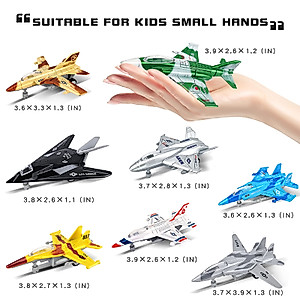 OTONOPI Fighter Jet Toy Model Airplane Playset Aircraft Plane Military Air Force Set Diecast Pull Back Toy Planes F-15 F-16 F-18 Model Birthday Gift for Boys Toddler Kid Girl Age 3+ Party Favor 8 Pack