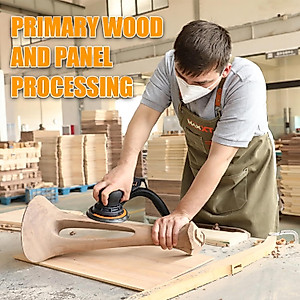 MAXXT Random Orbital Sander Brushless 350W 3A Multi-function Variable Speed Electric Corded Orbital Sanders Machine with 10 Sanding Paper for Woodworking, Drywall Sanding, Polishing (5.0mm Orbit)
