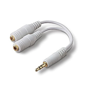 Belkin Speaker and Headphone Splitter, Standard, White