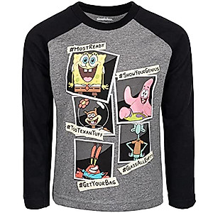 SpongeBob SquarePants Patrick Squidward Little Boys 2 Pack T-Shirts Blue/Black 7-8