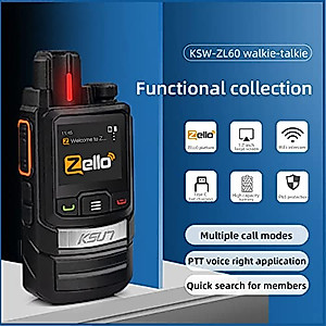 Walkie Talkie Phones Zello PTT Button APP WiFi Mobile Radio 3G/4G Network 100 Miles Long Range Smartphone GPS Android KSUN ZL60