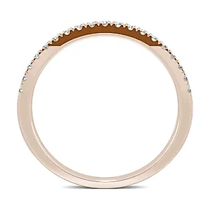 14K Rose Gold Moissanite by Charles & Colvard 1.5mm Round Wedding Band-size 9 0.29cttw DEW
