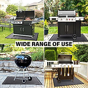 Rosy Earth Flame Retardant Mat Under The Grill, Charcoal Grills, Gas Grills, Electric Grills to Protect The Deck Terrace Floor 39"*47"