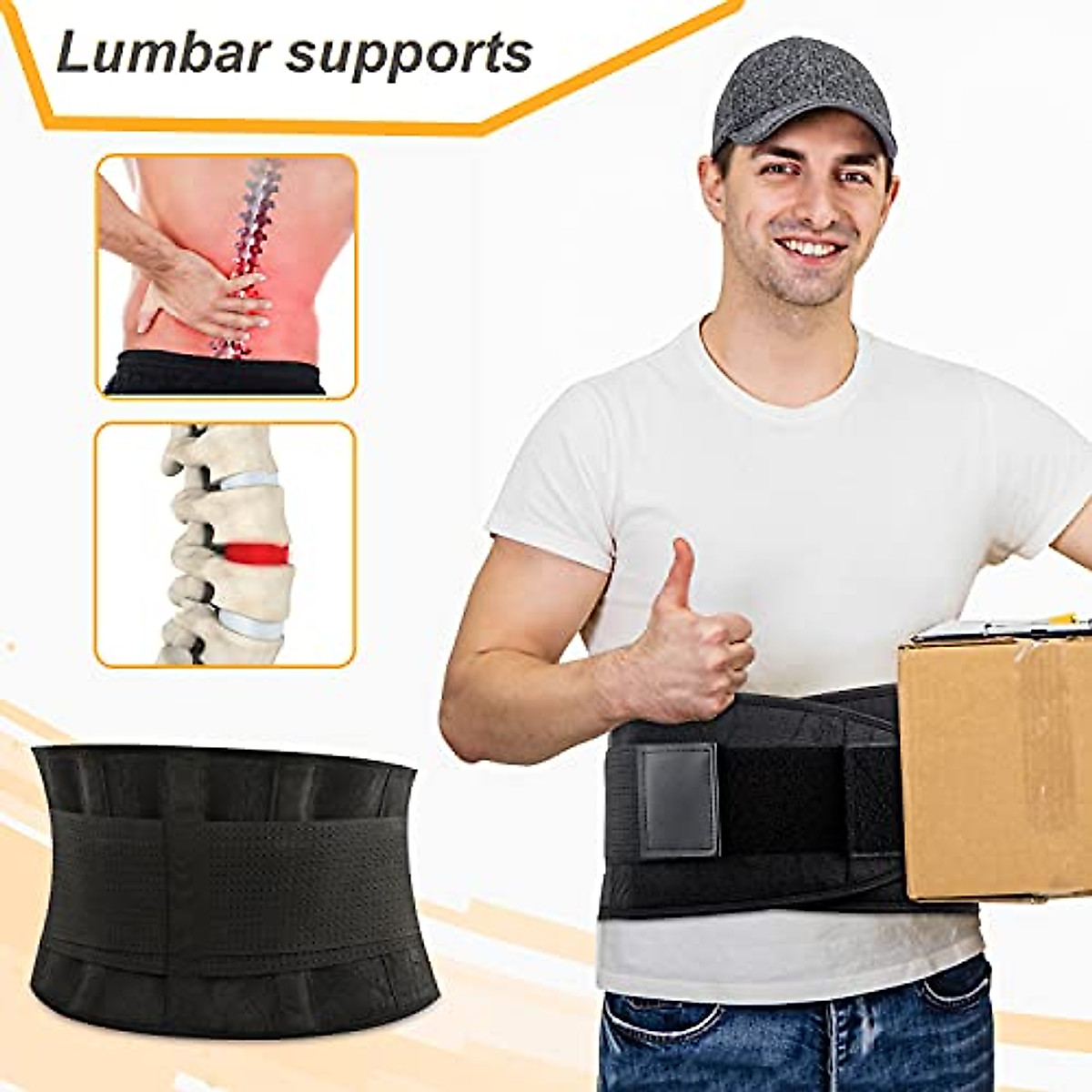 ABACKH Back Brace for Lower Back Pain - Lumbar Support Belt for Women & Men - Relief Back Pain,Lower Back Pain Relief for Herniated Disc, Sciatica, Scoliosis,Lower Back Belt 5XL(53"-65")