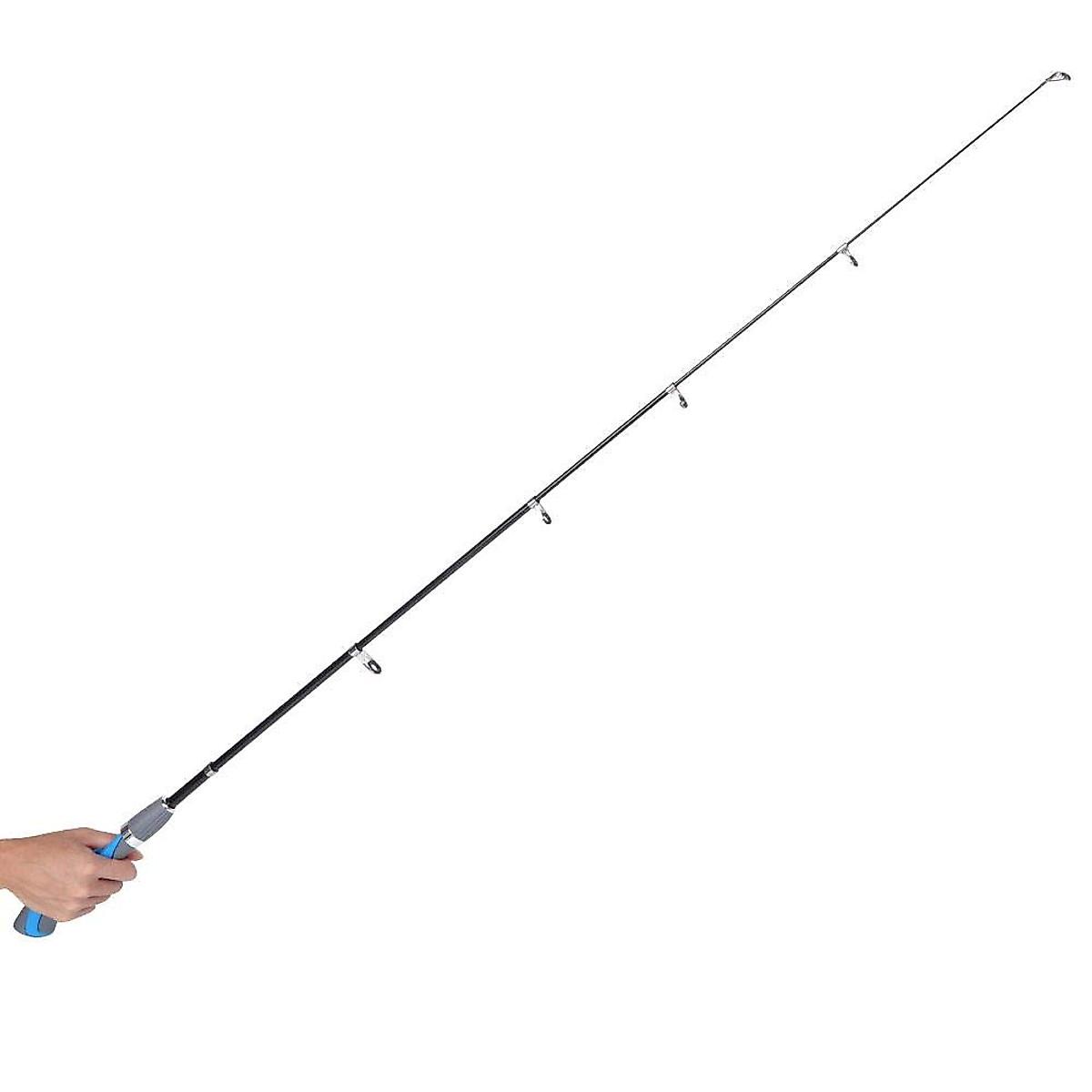 Carbon Fishing Rod Short Fishing Rod Protable Telescopic Sea Fishing Pole for Saltwater Freshwater Fishing(Blue Handle 1.2M)