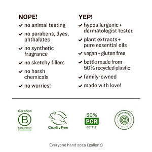 Everyone Liquid Hand Soap Refill, 1 Gallon, Meyer Lemon and Mandarin, Plant-Based Cleanser with Pure Essential Oils