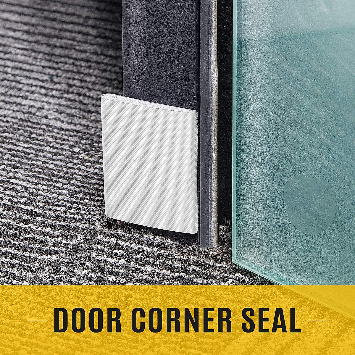 Zonon 32 Pieces Door Corner Seal Weatherstripping Exterior Door Frame Seal Draft Stopper Adhesive Corner Pads for Weather Stripping and Draft Protection (White)