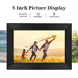 Anna Bella Digital Picture Frame 8 Inch WiFi Digital Photo Frame IPS HD Touch Screen, Smart Cloud Photo Frame with 16GB Storage Share Photos and Videos Via AiMOR App Anytime Anywhere