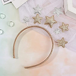 Minkissy Glitter Star Headband Star Headpiece Halloween Headband Funny Hairband Christmas Party Headwear Holiday Festival Hair Accessories for Girls Kids Women