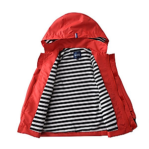 M2C Boys Girls Cotton Lined Rain Jacket Waterproof Light Windbreaker 4T Red