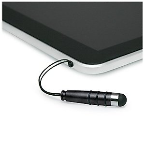 BoxWave Stylus Pen Compatible with Lockly Secure Plus - Mini Capacitive Stylus, Small Rubber Tip Capacitive Stylus Pen for Lockly Secure Plus - Jet Black