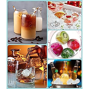 DclobTop Stackable Round Ice Cube Tray Set with Lid & Bin – Create 99PCS Round Ice Balls, Ice Trays for Freezer is Easy to Release & Sturdy– Small Pellet Ice Maker for Drinks, Coffee and Cocktails