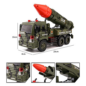 PowerTRC Friction Powered Military Missile Launcher Truck with Lights and Sound