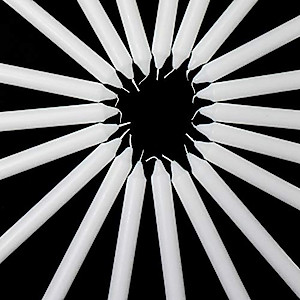 White Dinner Table Candles 7 Inch Tall Dripless Smokeless Unscented for Candlesticks 6 Hour Long Burning Candle Decorate Your Table Wedding and Christmas - Household Candle Stick 20 Pack