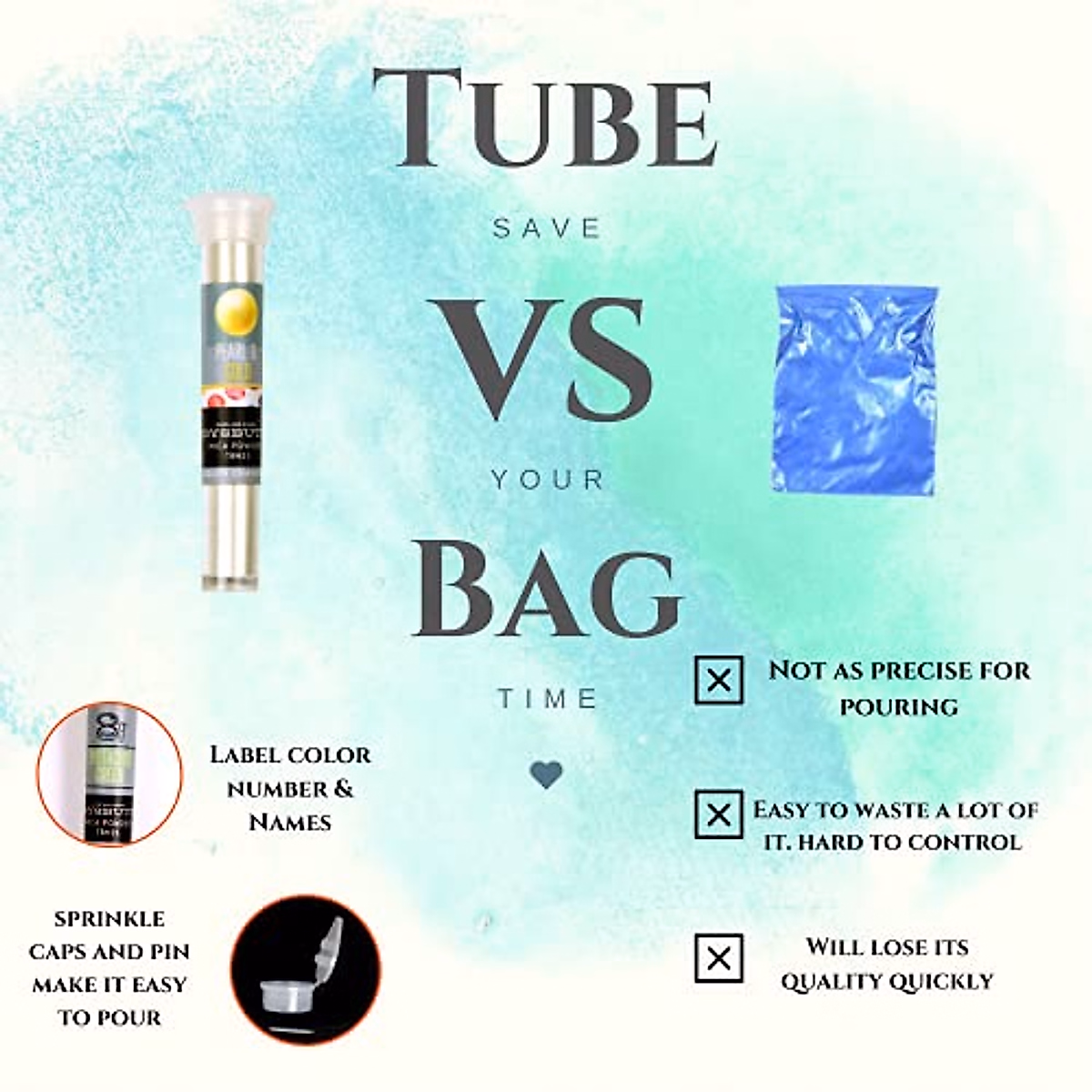 FINOCLAY Mica Powder in Jars Sealed Set for Epoxy Resin,52 Colors Mica Pigment Powder for Lip Gloss, Soap Making, Slime, Nail Art, Bath Bombs. Cosmetic Grade Color Pigment Powder kit