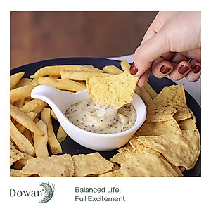 DOWAN Dip Bowl Set, Soy Sauce Dish with Handle, Small Bowls for Side Dish, 3 Oz Deep for Condiment, Ketchup, Appetizer, Ramekin, Individual Server Bowl for Party Dinner BBQ, White