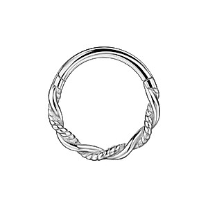 FANSING 18g 8mm Nose Rings for Women 316L Surgical Steel Nose Hoop 18 Gauge Pierced Rings for Nostril Septum Daith Cartilage Helix Piercing Jewelry Twisted Hypoallergenic Nose rings