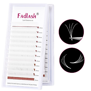 Eyelash Extension 0.07 Colored Easy Fan Lashes White D Curl Self Fanning Lashes Colored, Volume Lash Extensions (White 0.07D, 15-20mm)