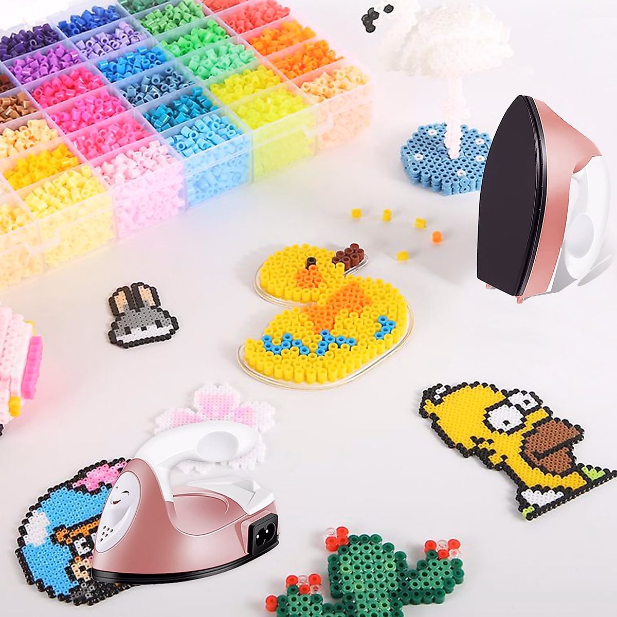 Mini Craft Iron Mini Iron Press,Mini Heat Press Machine for T Shirts Shoes and Hats Small Heat Transfer Vinyl Projects,Portable Travel Irons Mini Heat Press Crafting Craft Clothes (Fruit Pink)