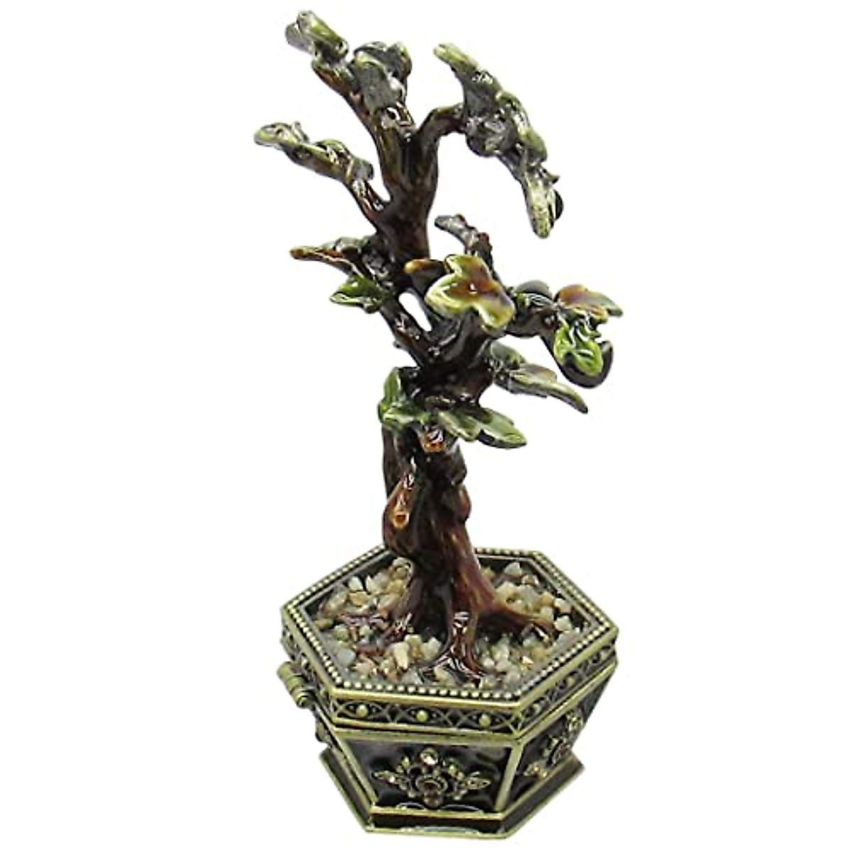 Bonsai Tree Jeweled Trinket Box with Austrian Crystals, #2