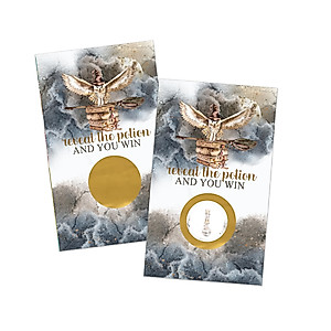 Magic Wizard Scratch Off Cards (30 Pack) - Owl Bridal Shower Games, Raffle Prize Drawings, Halloween Wedding Favors, Black and Gold Theme, Party Supplies, Prize Rewards, and Event Decorations