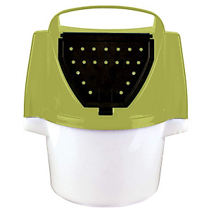 Flambeau Outdoors 6063BC Trolling 6 Quart Bait Bucket, Tie-Off Fishing Storage, Lime Green/White