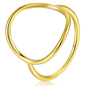 LEMON GRASS Gold Vermeil Open Circle Ring in Sterling Silver Size 7