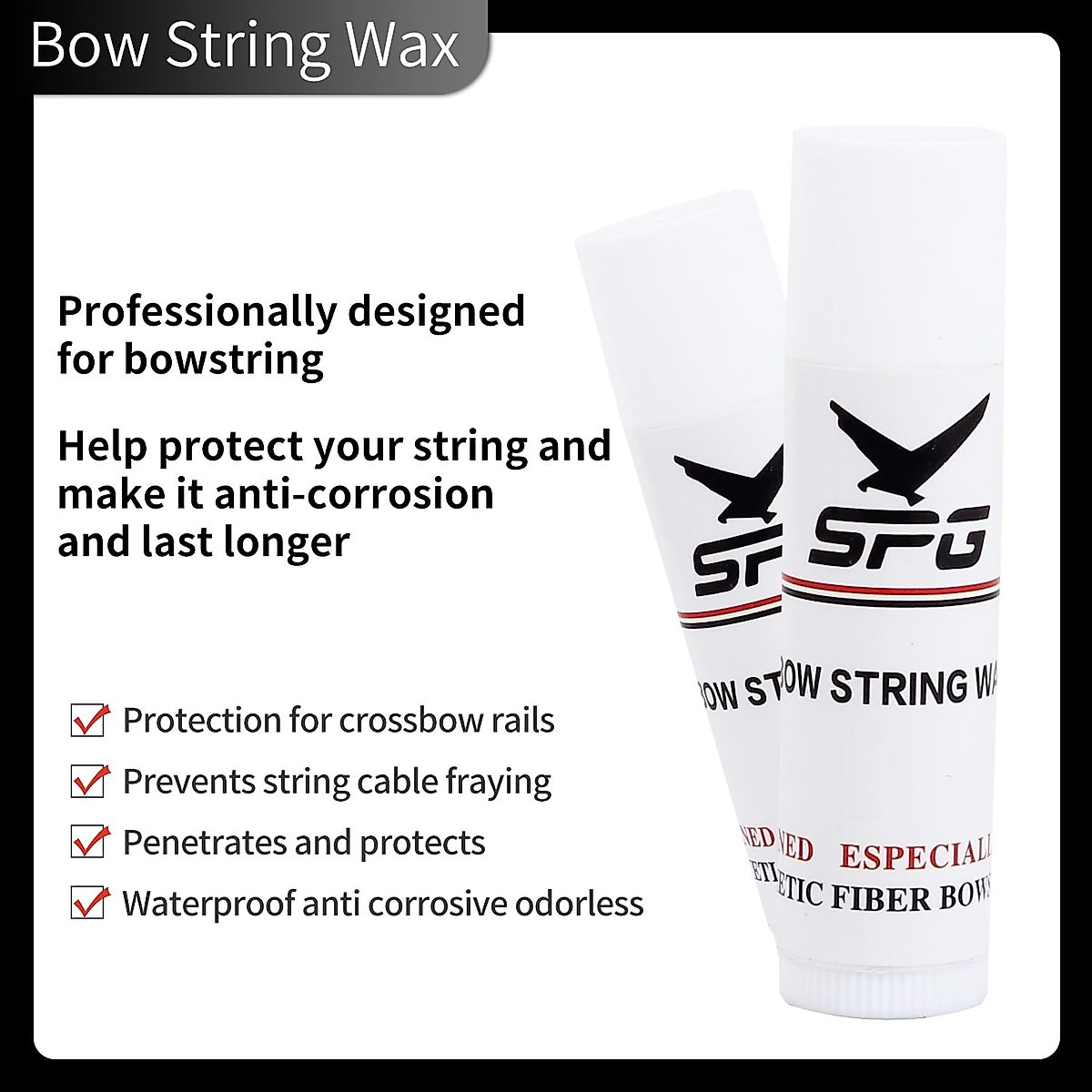 FENJANER Archery 6Pcs Bow String Wax, Protective Bowstring Waterproof Rail Lube for Crossbow Recurve Compound Bow Maintenance, Reduce Bowstring Friction and Prevent Fraying Accessories