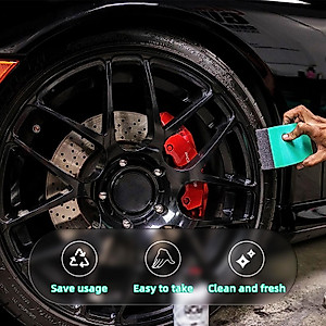 Kewucn Large Tire Dressing Applicator Pad, 2 Pack Wavy Contour Tire Polish Sponge for Tire Shine Car Wax Compound and Polish, Reusable Sponge Cleaning Supplies, Car Accessories