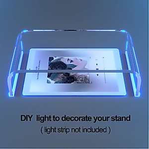 Acrylic Computer PC Laptop Monitor Stands Riser Clear 15” Desk Space Saving Stand Organizer Anti Cat Keyboard Protector Compatible with HP Acer LG Apple 13inch 14inch Laptops TVs & other Electronics